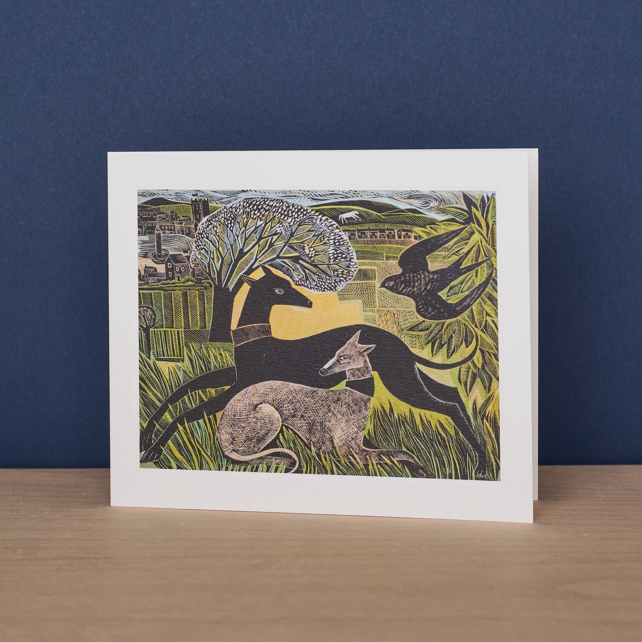 Two Yorkshire Whippets by Angela Harding – Art Angels